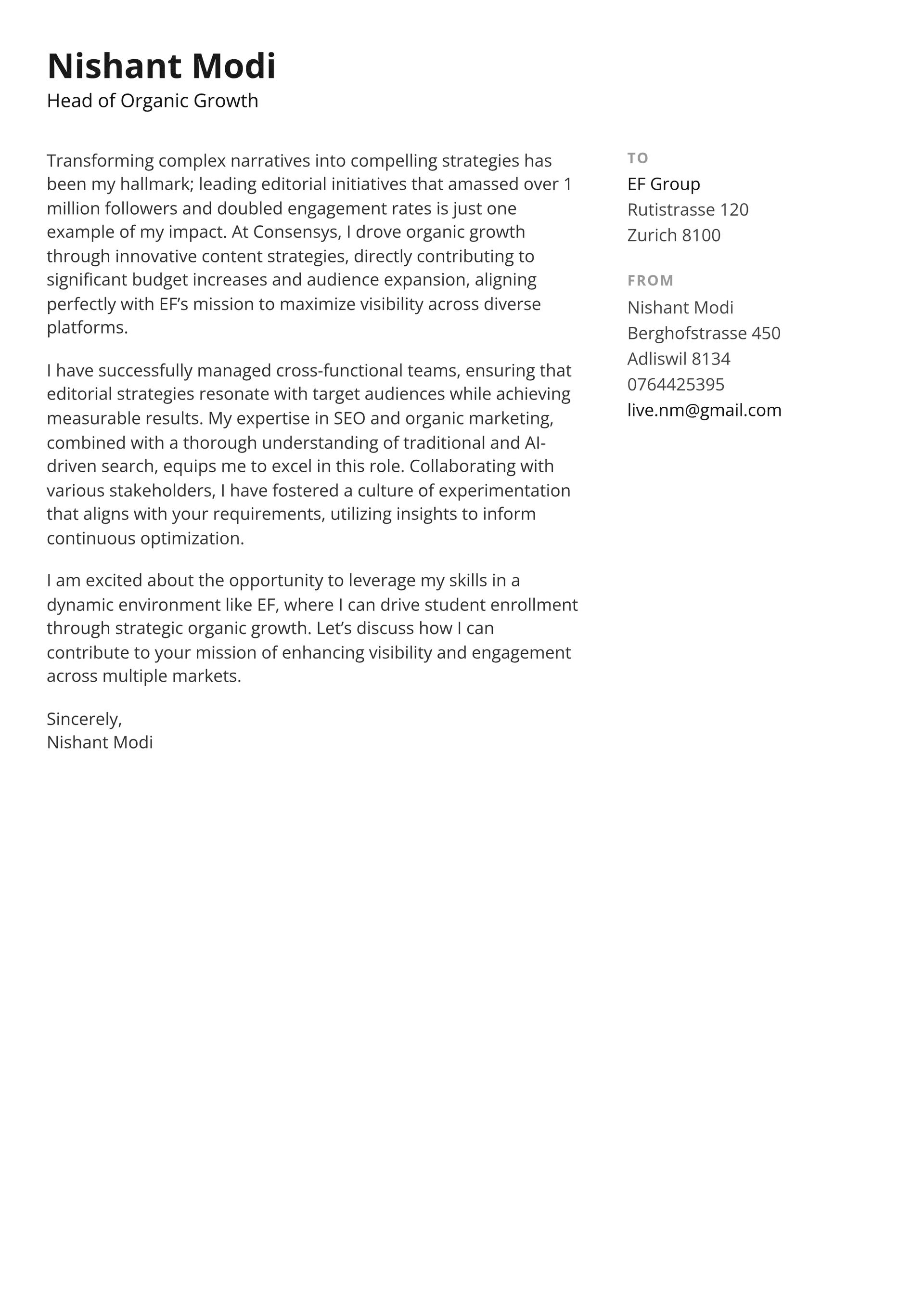 Free Cover Letter Builder - No Sign Up Required | Create Professional ...